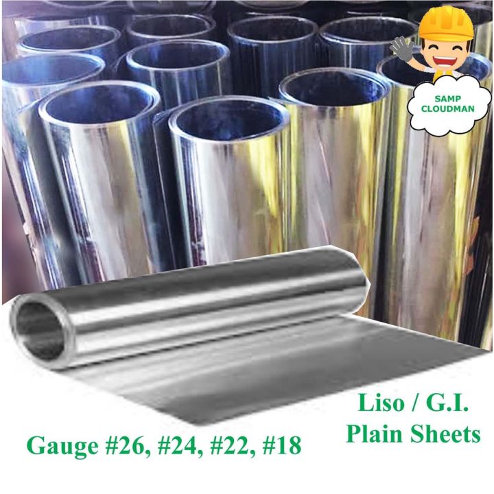 G.I. Plain Sheet Liso Gauge #26 #24 #20 x 4 ft. wide x 8 ft. length ...