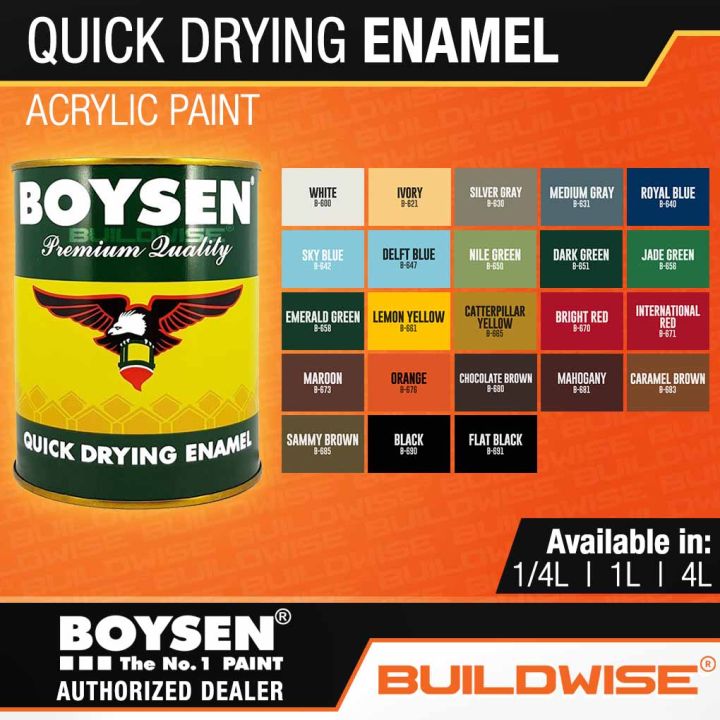 BOYSEN Quick Drying Enamel - 1L / 4L「BUILDWISE®」 *NEW ARRIVAL* | Lazada PH