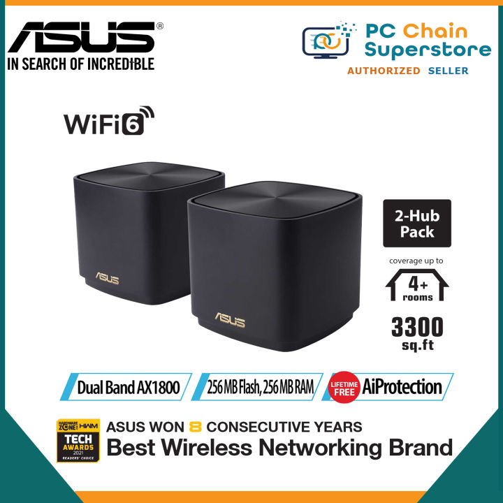 ASUS ZenWiFi AX Mini ( XD4 ) BLACK 2 PACK AX1800 Whole Home Mesh WiFi 6 ...