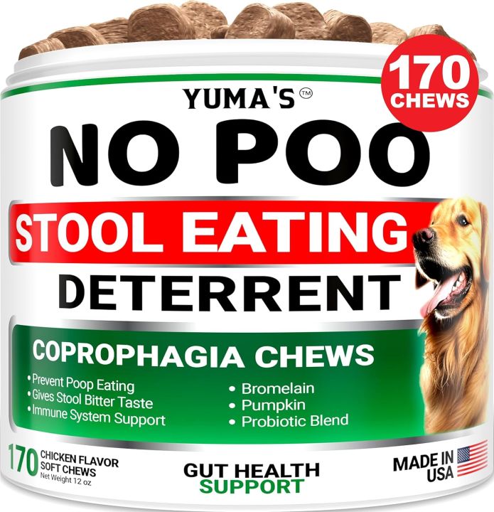 YUMA'S No Poo Chews for Dogs - 170 Ct - Coprophagia No Poop Eating ...