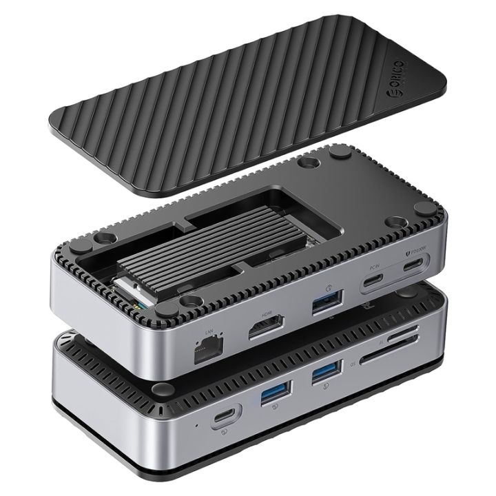 USB C Hub with M.2 SSD Enclosure,10Gbps USB 3.2 Gen2 M.2 NVMe/SATA ...