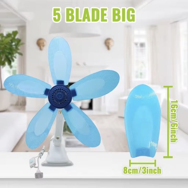 JRJ FAM 5 Blade Stand Fan Electric Fan Clip Fan Portable Desk/Table Fan ...