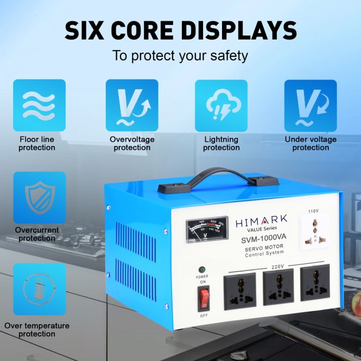 SVR-1000VA Himark AVR Automatic Voltage Regulator 1000watts Servo Type ...