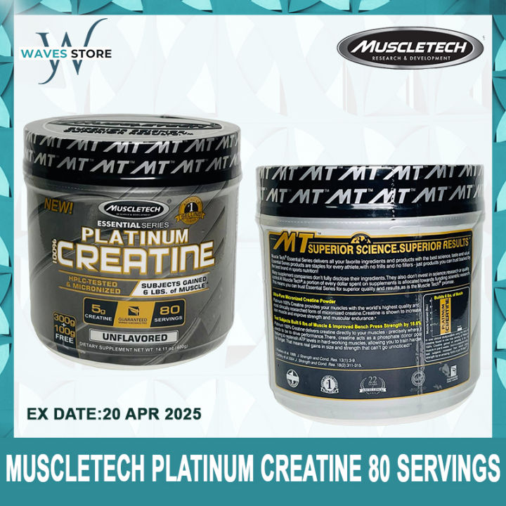 Muscletech Platinum 100% Creatine Powder (400g), Bottle of 80 Servings ...