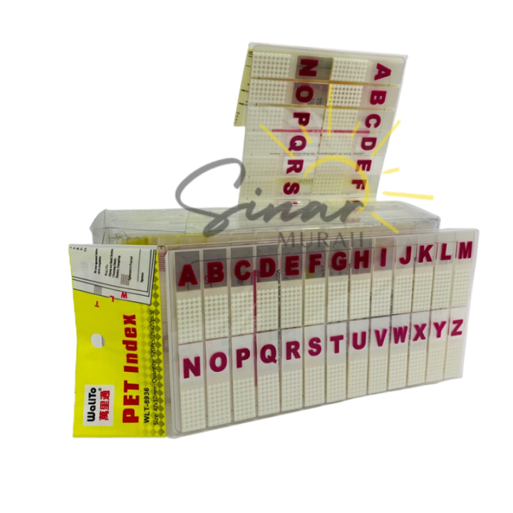 Index Mark Penanda Huruf Alphabet Pet Walito WT-8936 Page Marker A-Z ...