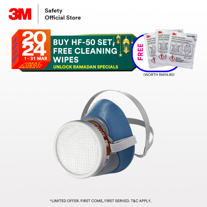 3M HF-50 Series Respirator + 3M 3311K-55 Set including Half Facepiece ...