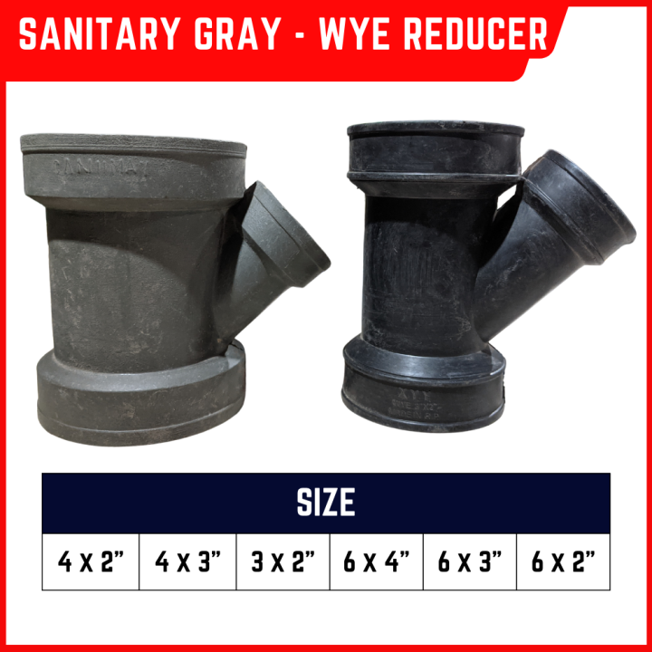 Sanitary PVC Fittings Gray Wye Reducer (Sizes: 6X4", 6X3", 8X4 ...