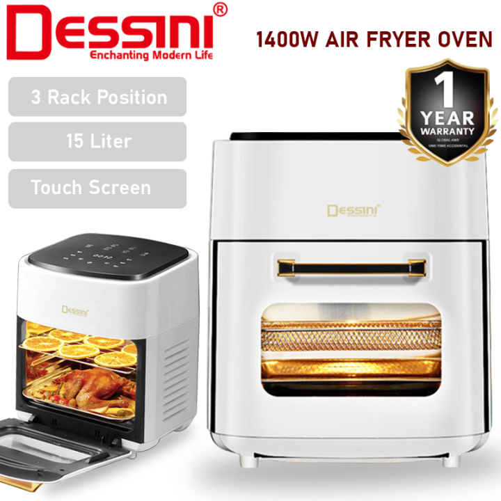 DESSINI ITALY AF-15 Electric Oven Convection Air Fryer Toaster Timer ...