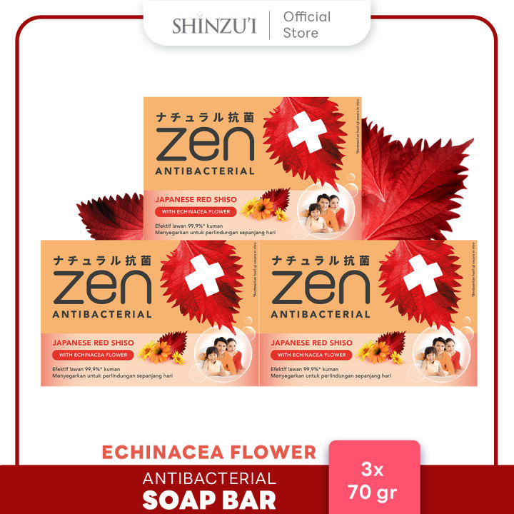 Zen Antibacterial Bar Soap Shiso & Echinacea Flower 70gr isi 3pcs | Lazada Indonesia