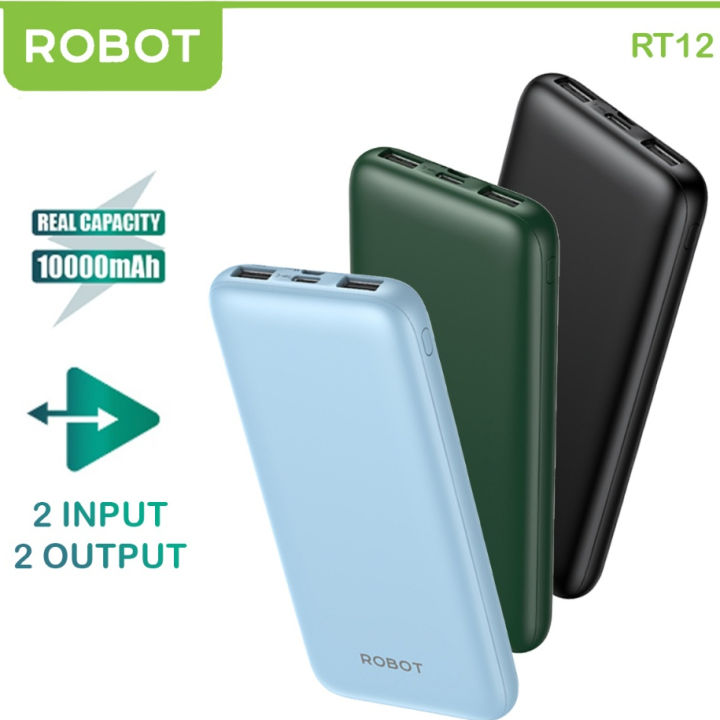-POA- Power Bank 10000 Mah Robot RT12 Fast Charging 2 Input 2 Output | Lazada Indonesia