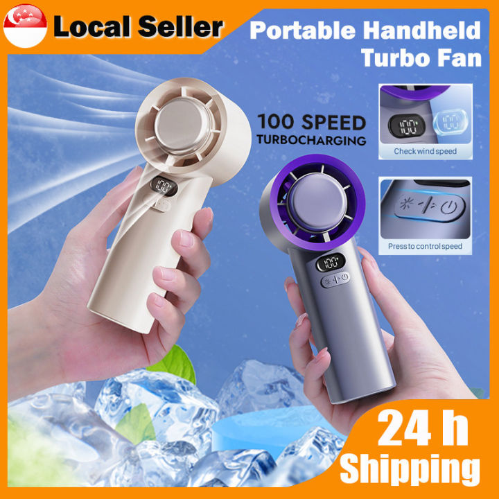 Portable Cooling Fan Portable Handheld Turbo Fan 100 Speeds Adjustable ...