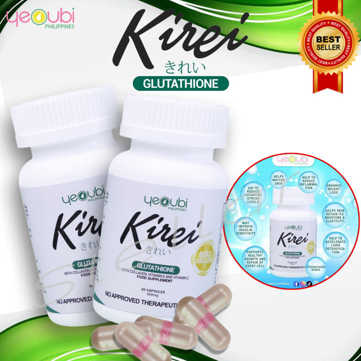 Original Kirei glutathione best seller (30 capsules) Premium Collagen with Glutathione Alkaline ...