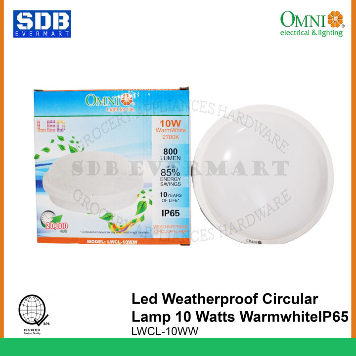 Omni-Lamp Led Weatherproof Circular-10 Watts Warmwhite IP65 10 Watts ...