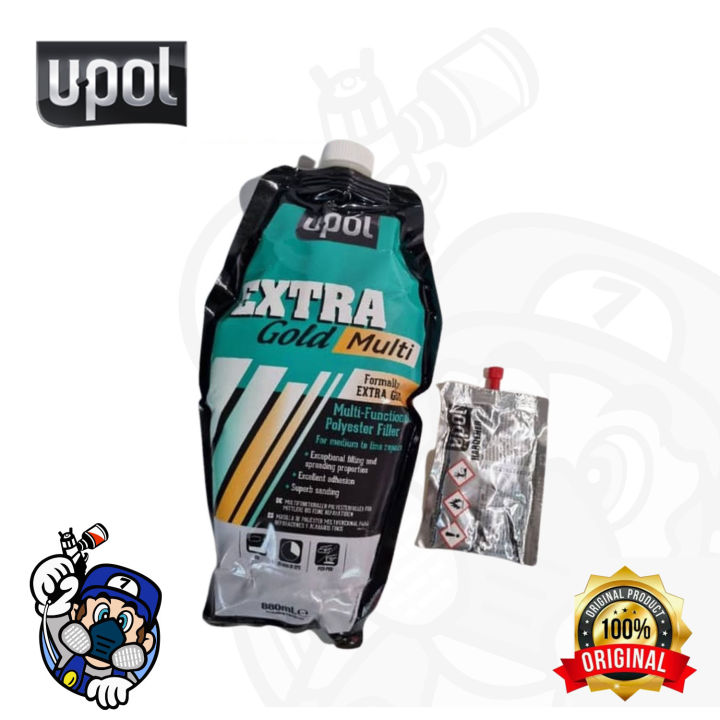 UPOL EXTRA GOLD FINE POLYESTER PUTTY WITH HARDENER (880ml) - New ...
