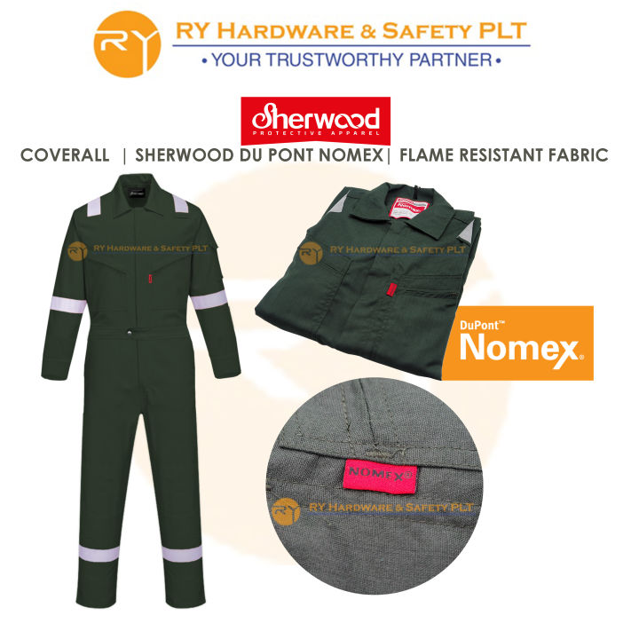 SHERWOOD DU PONT NOMEX COVERALL |INHERENTLY FLAME RESISTANT | PPE ...