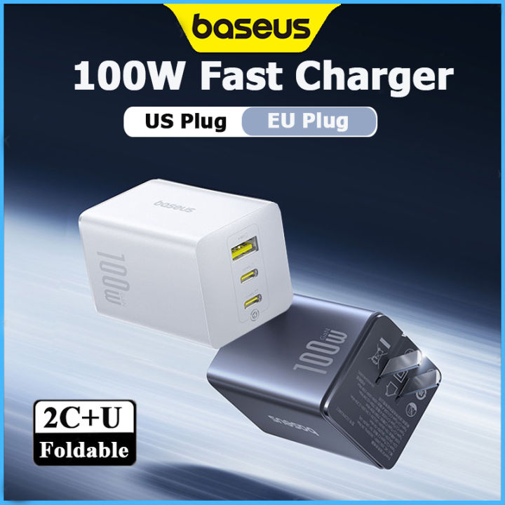 Baseus Fast Charger PD 100W Type C USB EU/US Charger Support Portable ...