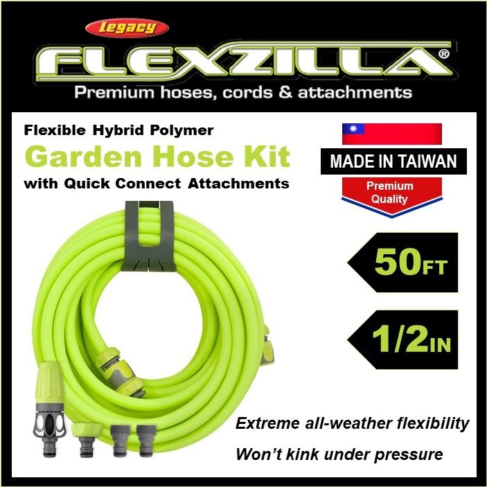 Legacy Flexzilla 1/2-inch x 50 feet Flexible Hybrid Polymer Garden Hose ...