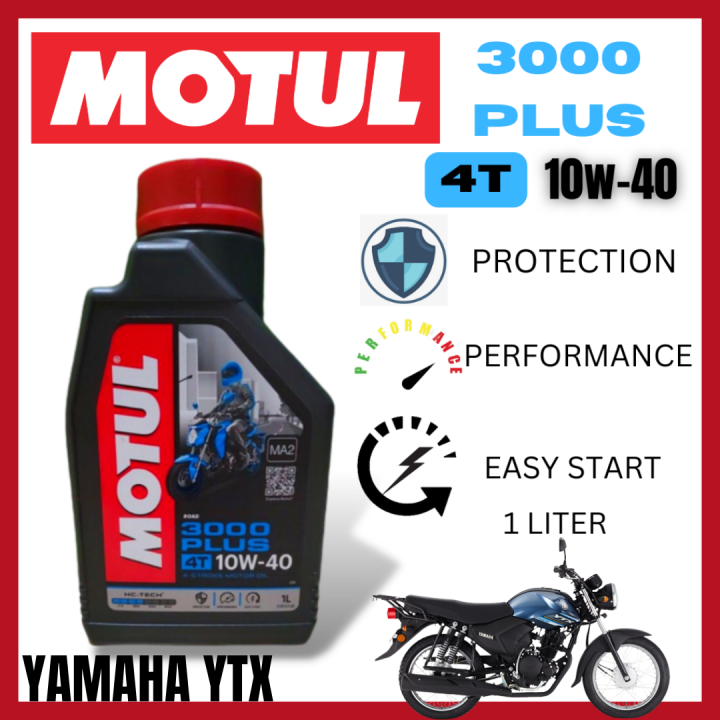 ORIGINAL MOTUL 3000 PLUS 4T 10W-40 FOR YAMAHA YTX 4-STROKE MOTOR OIL 1 ...