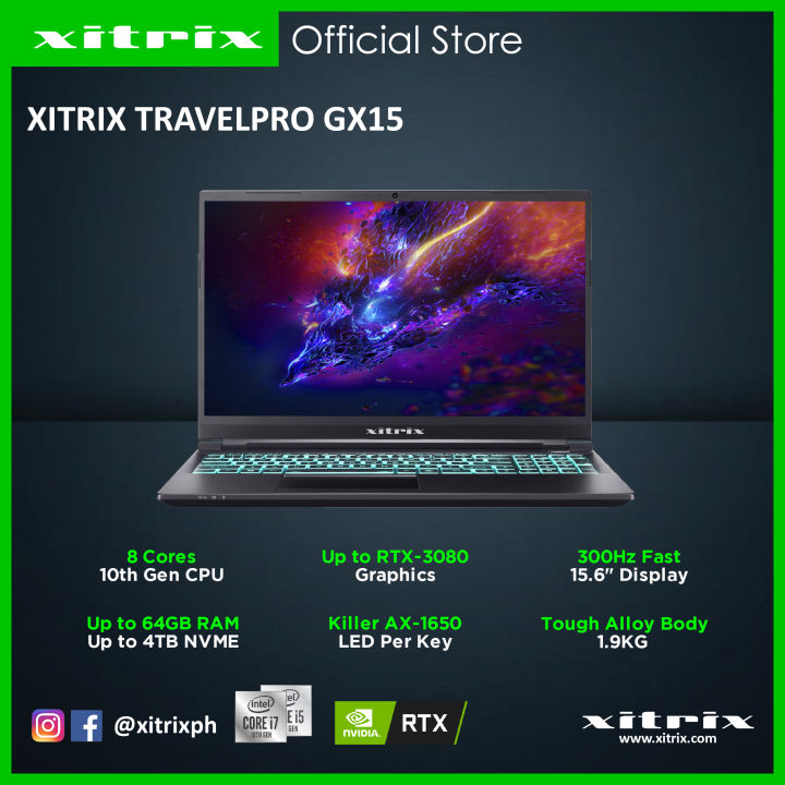 "Xitrix TravelPro GX15 (GeForce RTX-3070; 300Hz 15.6 FHD; Core i7 ...