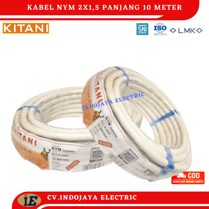Kabel Listrik NYM 2x1.5 Panjang Kabel 10 meter Kabel Kawat Listrik ...