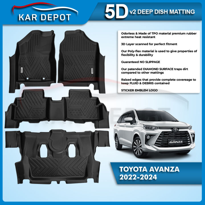 TOYOTA AVANZA 2022-2024 5D v2 DEEP DISH MATTING | Lazada PH