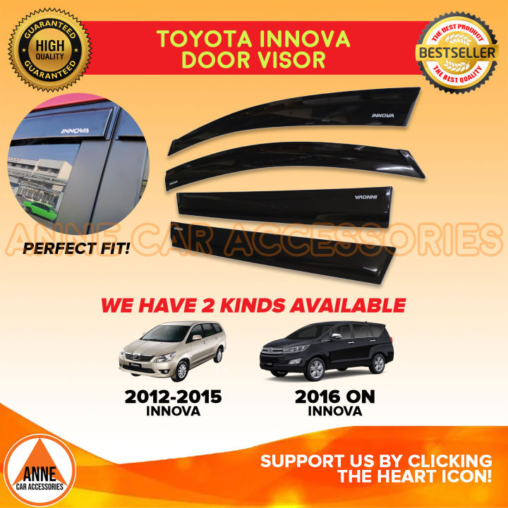 Rain Gutter Rain Visor Toyota Innova V G J E August 2012- 2022 /Innova ...