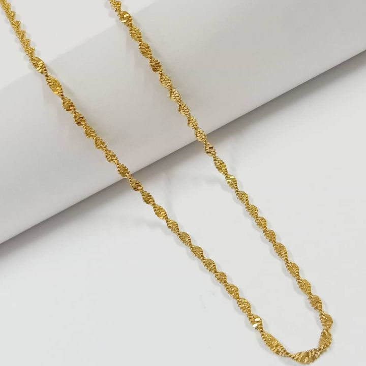 Rantai Leher Emas Bangkok necklace (gold plated) | Lazada