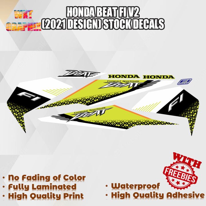 HONDA BEAT FI V2 (2021 DESIGN) STOCK DECALS [WATERPROOF, LAMINATED ...
