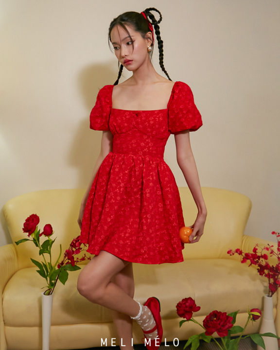 Meli Melo - Molly Dress Red Color (พร้อมส่ง) | Lazada.co.th