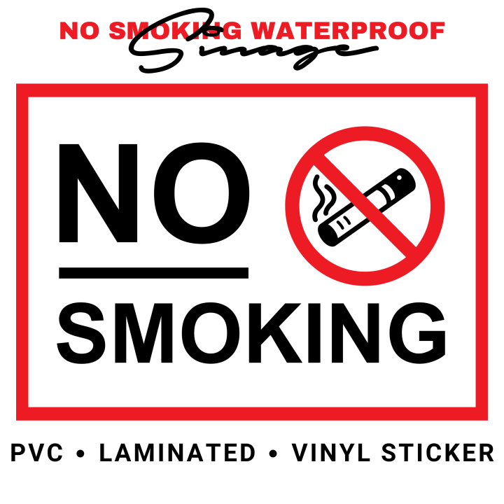 NO SMOKING SIMPLE SIGN PVC, PLASTIC LAMINATED AND STICKER | Lazada PH