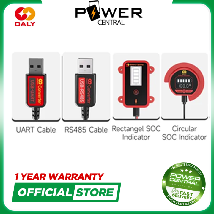 Power Central Daly Smart BMS Accessories Touch Screen LCD Can Bus UART RS485 USB SOC Lightboard ...