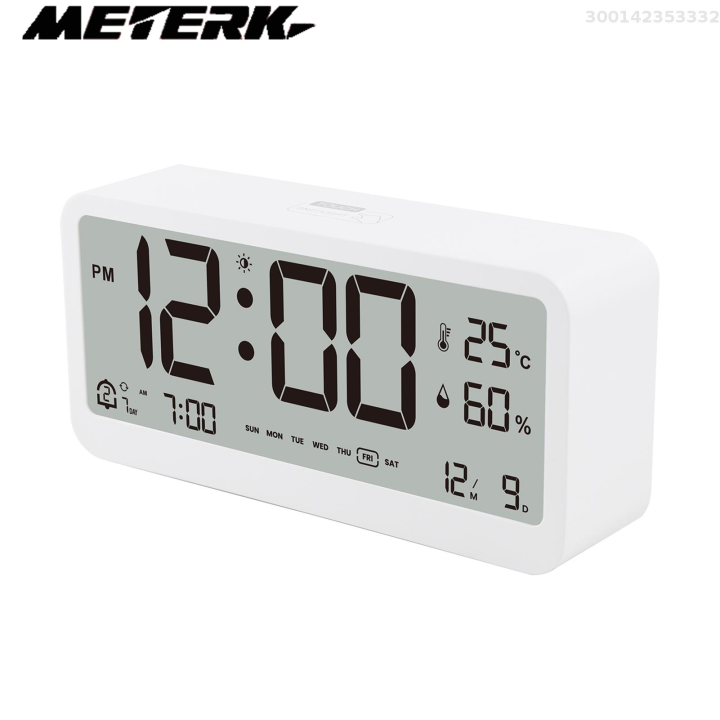 Meterk 8001-EN Multifunctional Digital Clock LED Brightness Adjustable ...