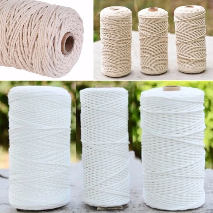 Natural Cotton Twisted Cord 1/2/3mm Diameter 100M Length For DIY Home ...