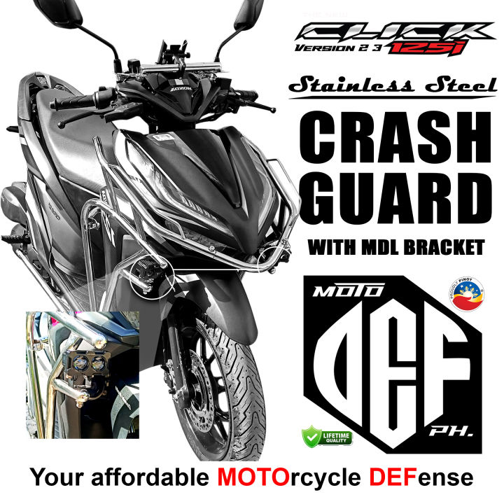 HONDA CLICK V3 & V2 CRASH GUARD STAINLESS STEEL MOTORCYCLE ARMOR ...