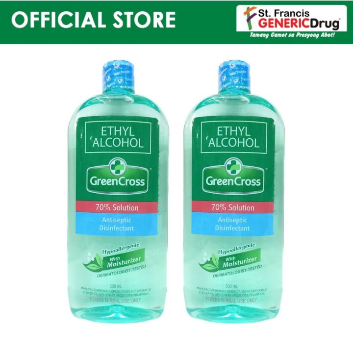 Green Cross Ethyl Alcohol 70% with Moisturizer 500 mL | Lazada PH