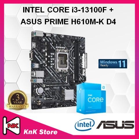 ASUS PRIME H610M-K D4 H610 LGA1700 Motherboard + Intel 12TH/13TH GEN CORE I3 / I5 / I7 / I9 CPU ...