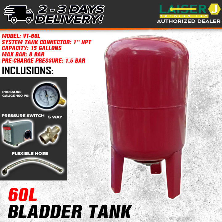 Bladder Tank Vertical Type 15 Gallons 60 Liters w/ Accessories | Lazada PH