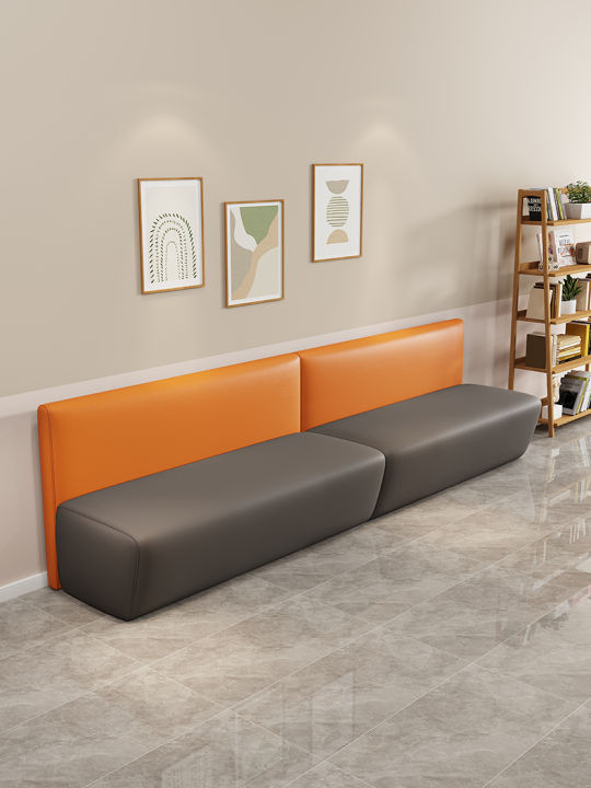 Training institution rest area leather sofa office VIP reception simple ...