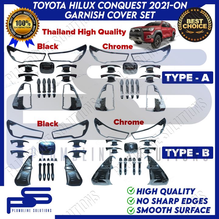 Toyota Hilux Conquest 4x4 4x2 2021 2022 2023 Onwards Black and Chrome ...