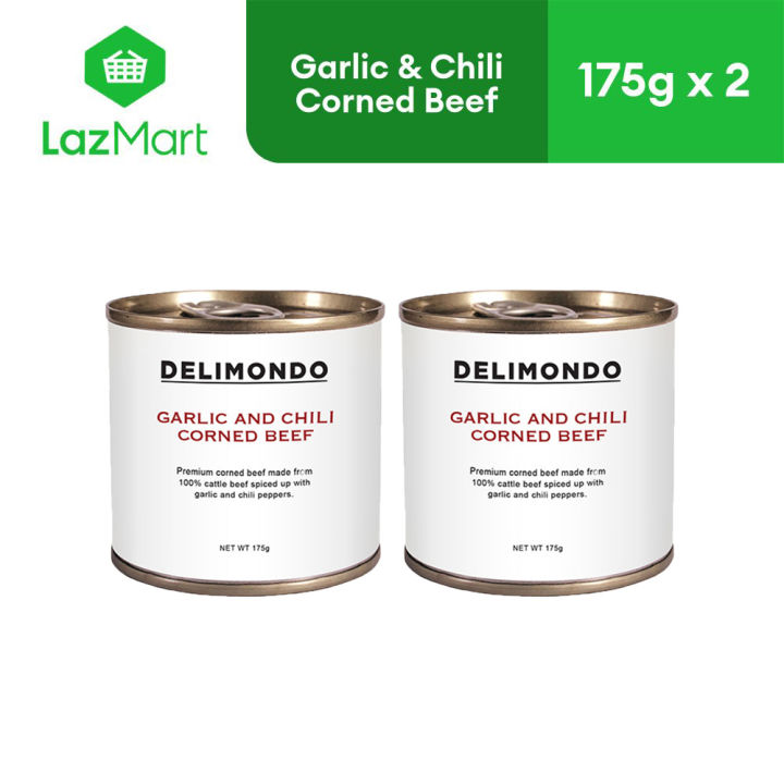 Delimondo Garlic & Chili Corned Beef 175g - Pack of 2 | Lazada PH
