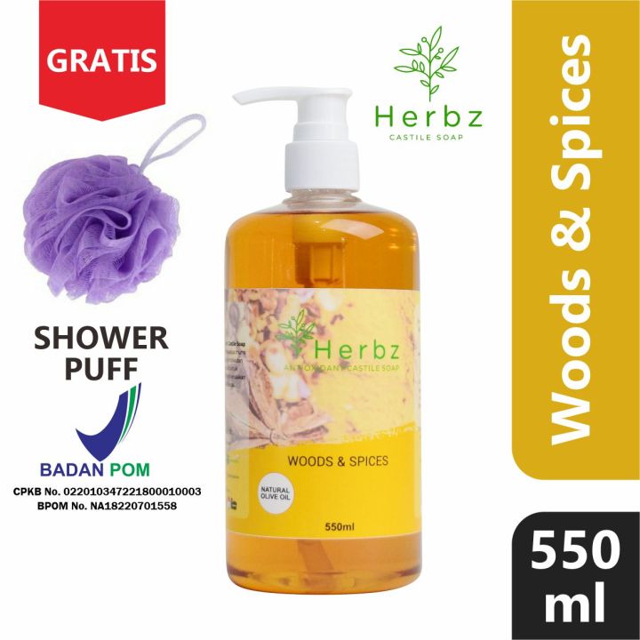 Sabun Castile HERBZ 550ml WOODS & SPICES - Sabun Mandi Sehat | Lazada ...