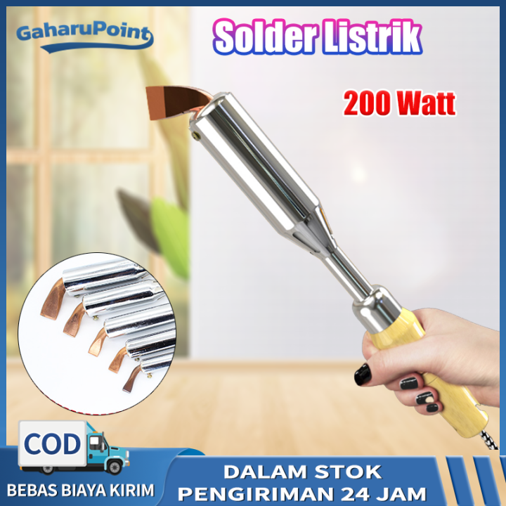 Solder Listrik 200 Watt Model Bengkok Solder Listrik Gagang Kayu ...