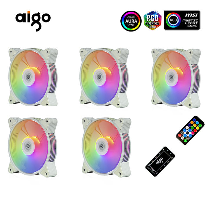 Aigo AR12 white 120mm RGB FAN ventilador PC gamer Computer Case kit Fan ...