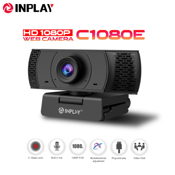 INPLAY C1080E Usb Web Camera Wired Full HD 1080P Build-in Mic For PC ...