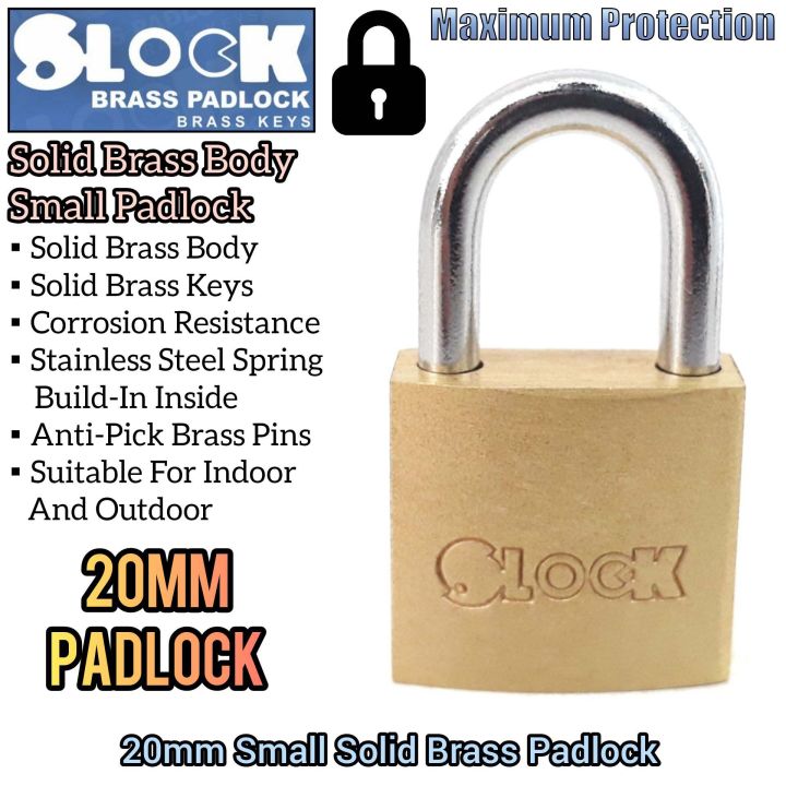 20mm Brass Body Padlock With Stainless Steel Spring Mechanism For ...