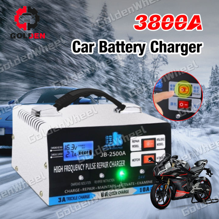 3800A Car Battery Charger Pengisi Daya Aki Mobil 12 / 24V Tugas Berat ...