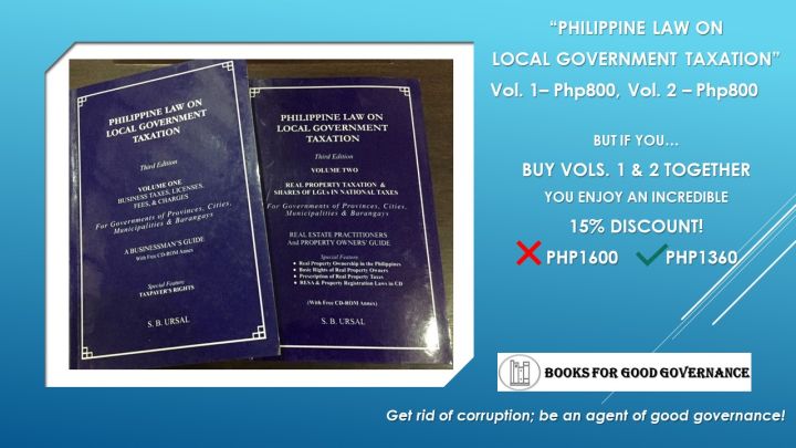Philippine Law on Local Government Taxation 3rd Edition Volumes One ...