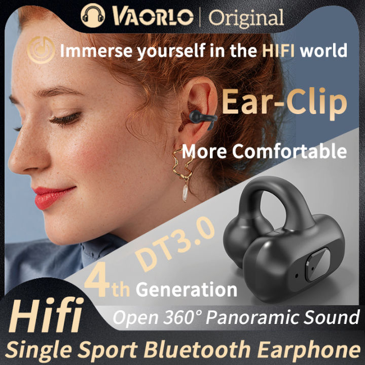 VAORLO Ear-Clip Wireless Headset HIFI Heavy Bass 4th Gen 360° Panoramic Sound HIFI Heavy Bass ...