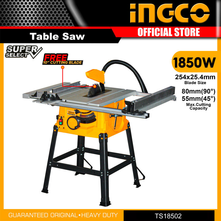 INGCO Extendable Table Saw Machine 1850W 254mm Blade Jobsite Table ...