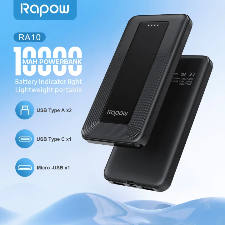 Rapow 10000mAh 20000mAh Fast Charging Power Bank Portable and Compact ...